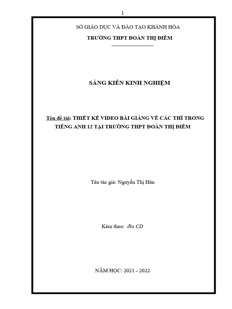 SKKN 2021-2022 | PDF