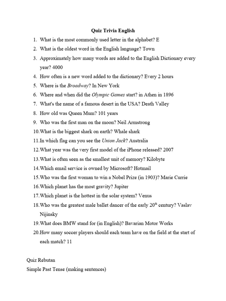 Spelling Bee and English Quiz for Kids | PDF | Planetary Science