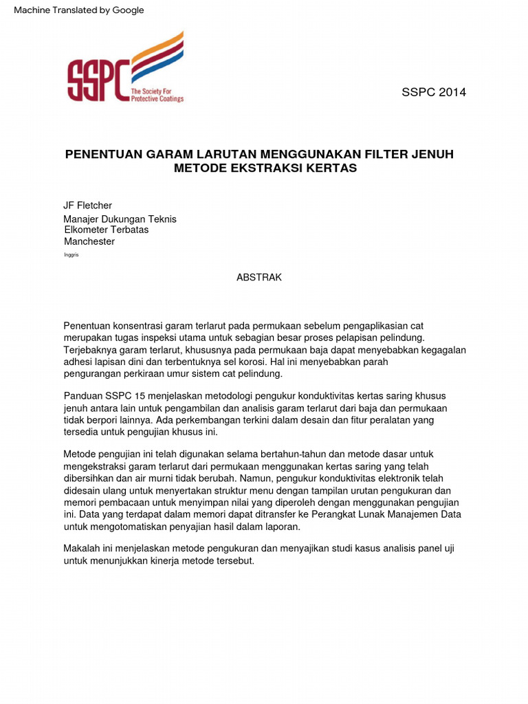 Soluble Salt Determination Using The Saturated Filter | PDF | Sains ...