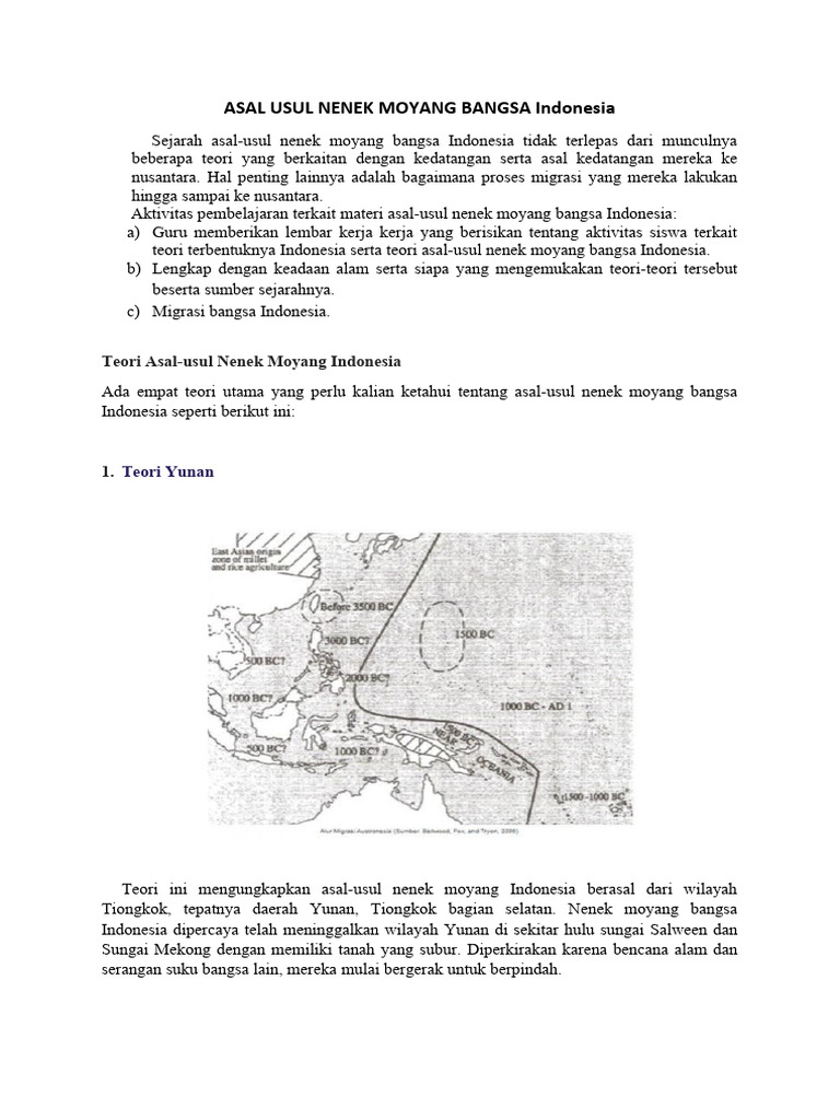 ASAL USUL NENEK MOYANG BANGSA iNDONESIA | PDF | Ilmu Sosial