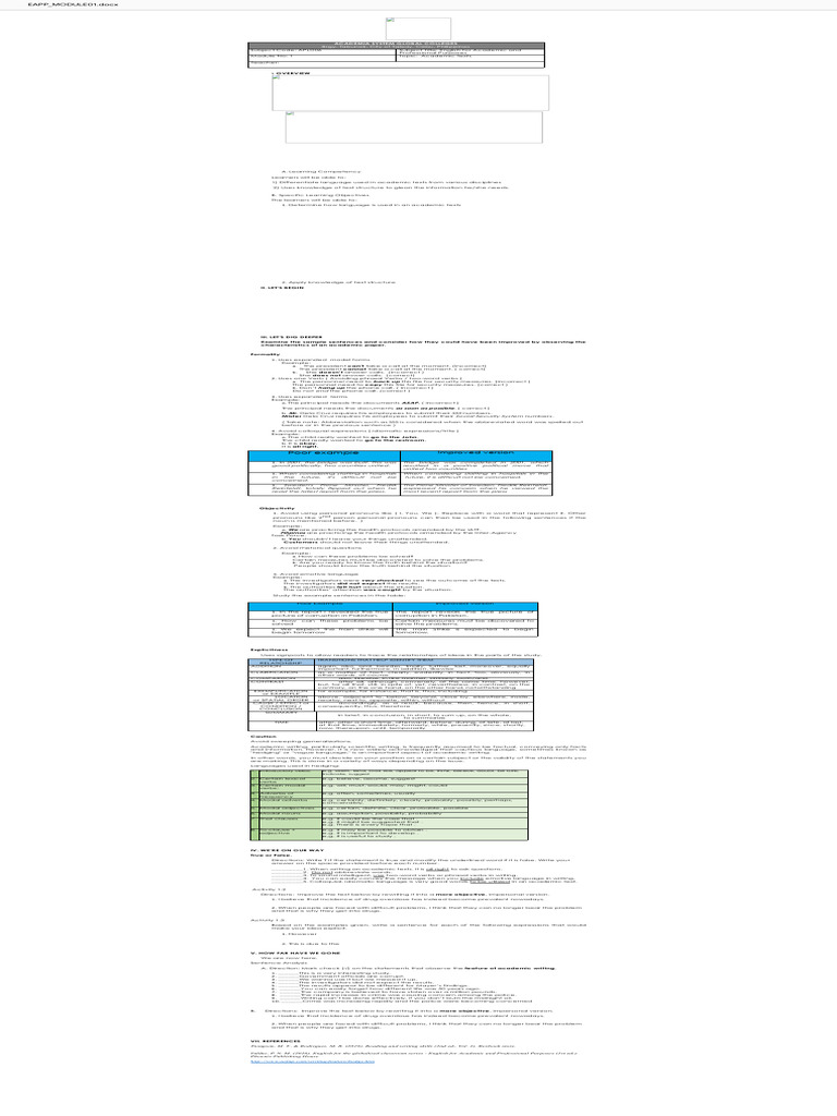 Eapp Module01 | PDF | Adjective | Adverb Eapp Module01 | PDF | Adjective | Adverb