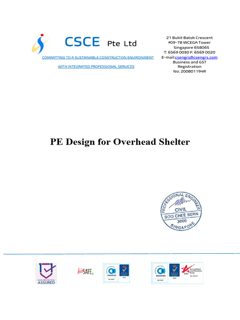 PE Design For Overhead Shelter - 20230731 (CSC) | PDF | Architectural ...