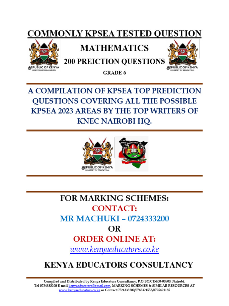 Mat Kpsea 2023 Predictions | PDF | Multiple Choice