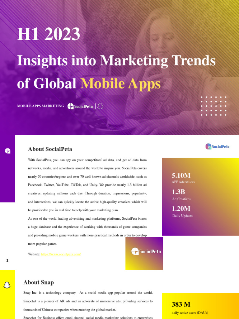 SocialPeta - H1 2023 Insights Into Marketing Trends of Global Mobile Apps | PDF | Snapchat | Brand