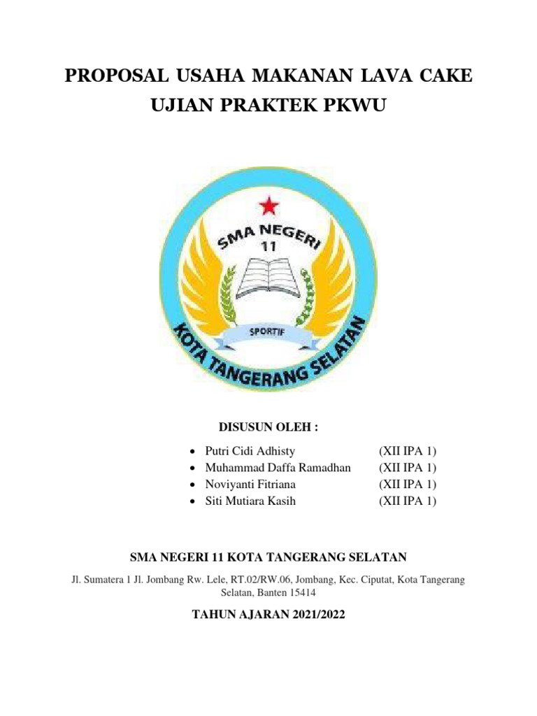 Proposal Usaha Dagang Lava Cake | PDF