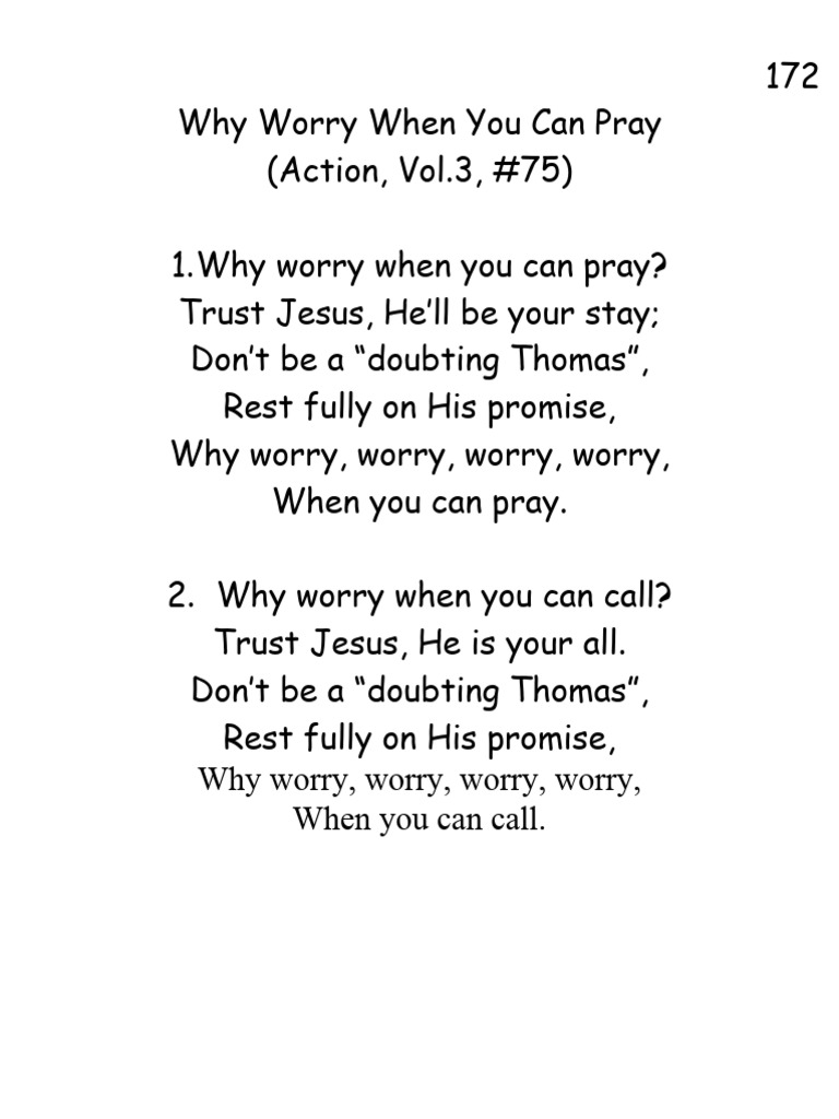 172 Why Worry When You Can Pray | PDF