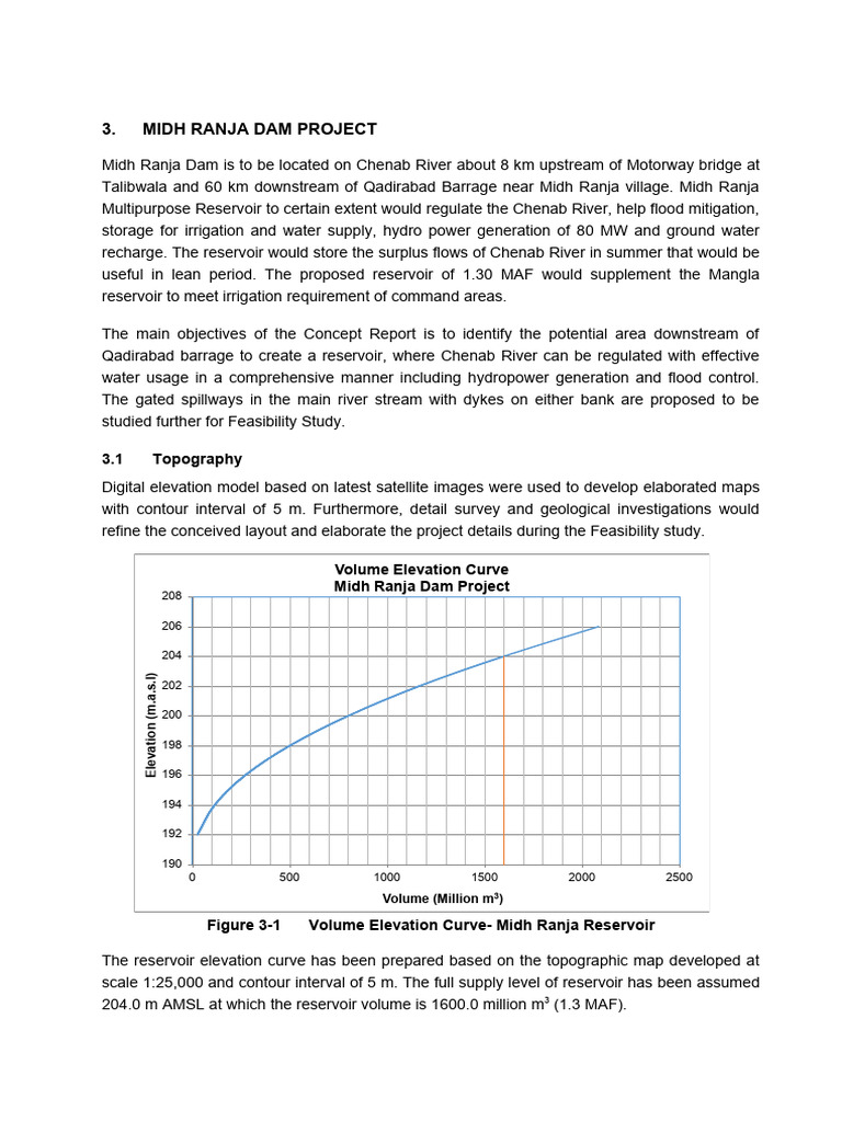 Midh Ranja Dam Flood Mitigation Project | PDF | Spillway | Reservoir