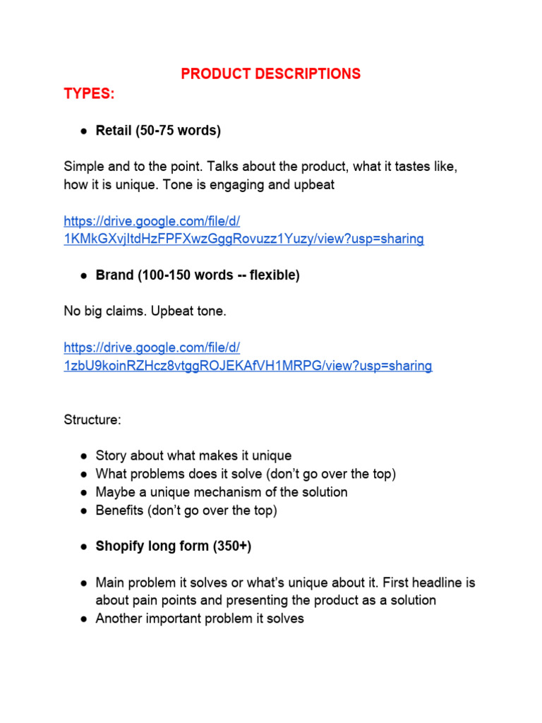 Module 6 - Product Descriptions | PDF | Career & Growth | Self-Improvement