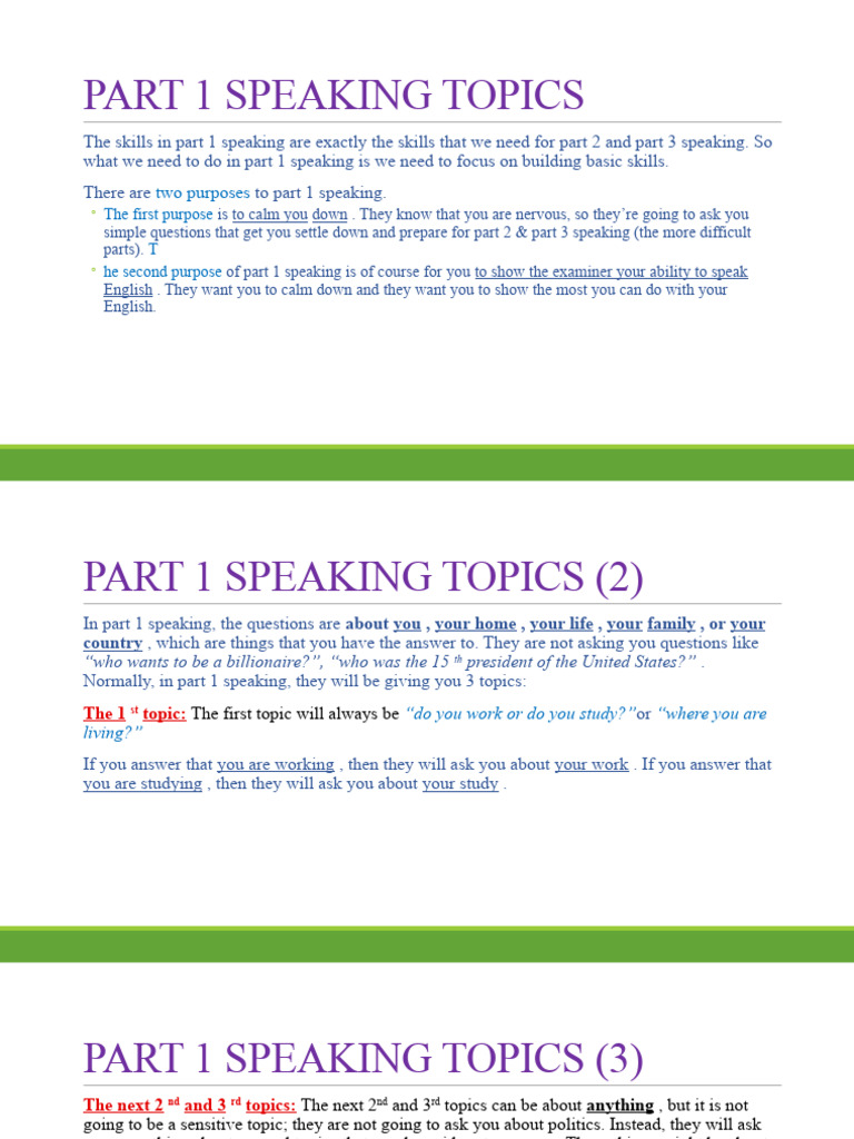 Basic IELTS Speaking Topics Guide | PDF | Idiom | Vocabulary