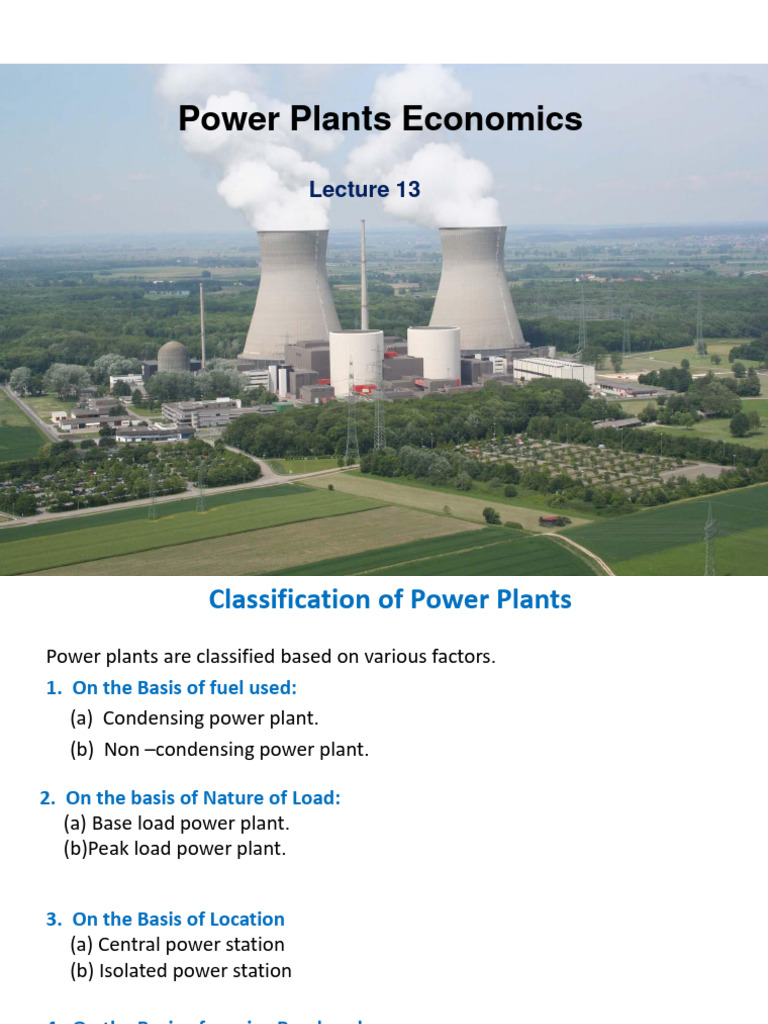 Power Plant Economics Overview | PDF | Power Station | Watt