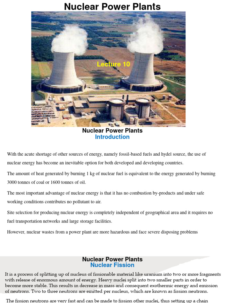 Lec - 10 PP - Nuclear Power Plants | PDF | Pressurized Water Reactor ...