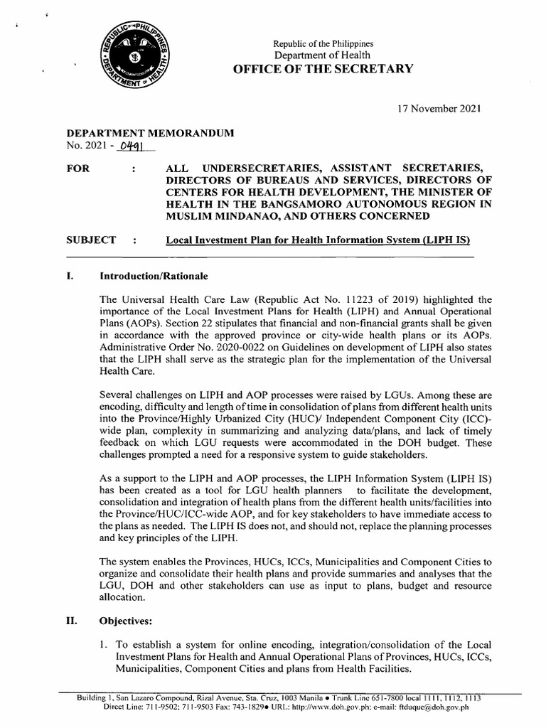 dm2021 0491 LIPH IS | PDF | Expense | Health Human Resources