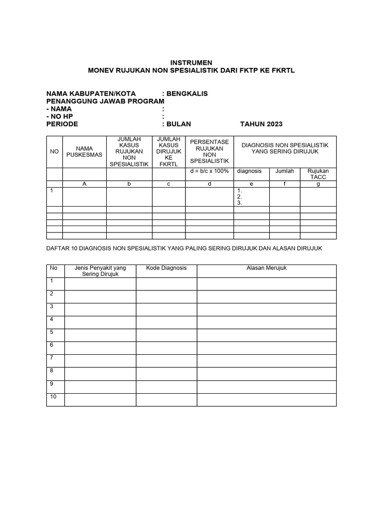 Instrumen Form Monev Riau | PDF