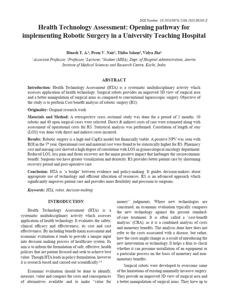 Hta Paper | PDF | Surgery | Health Care