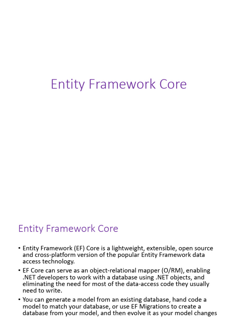 Getting Started with Entity Framework Core | PDF