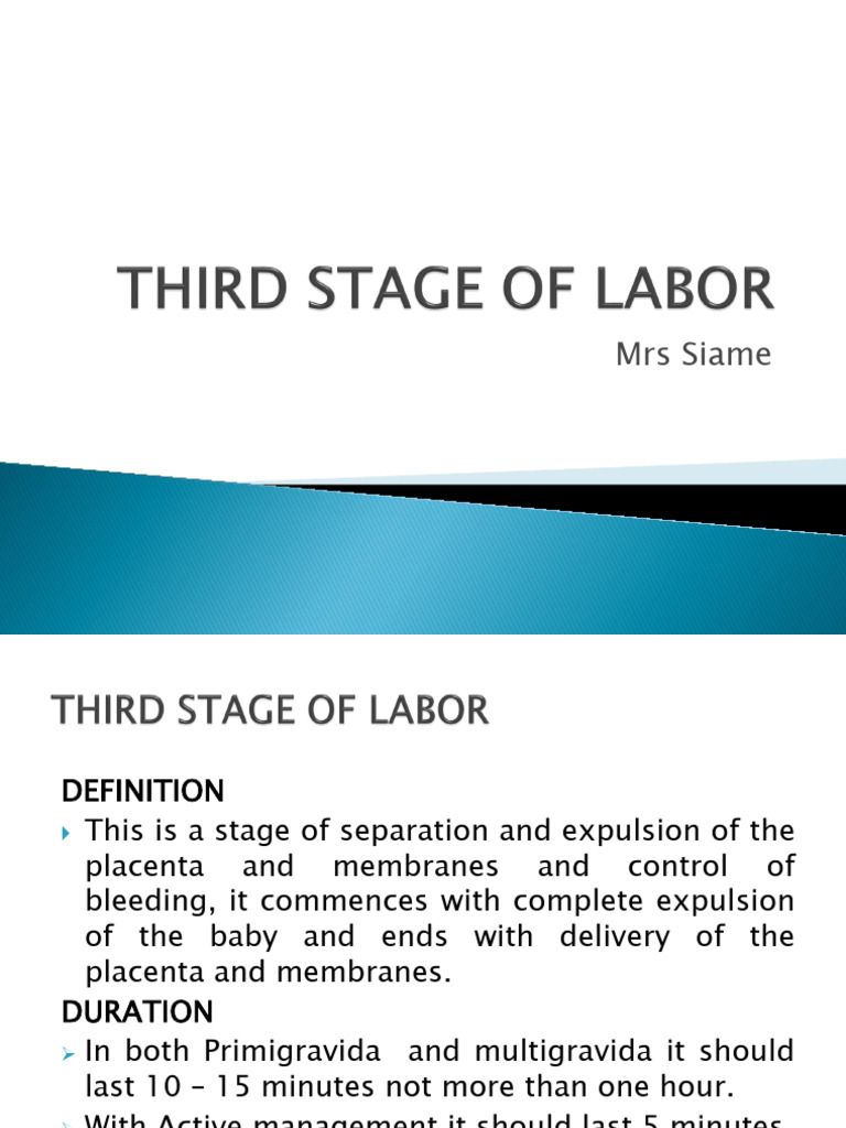 Third Stage of Labor | PDF | Childbirth | Uterus