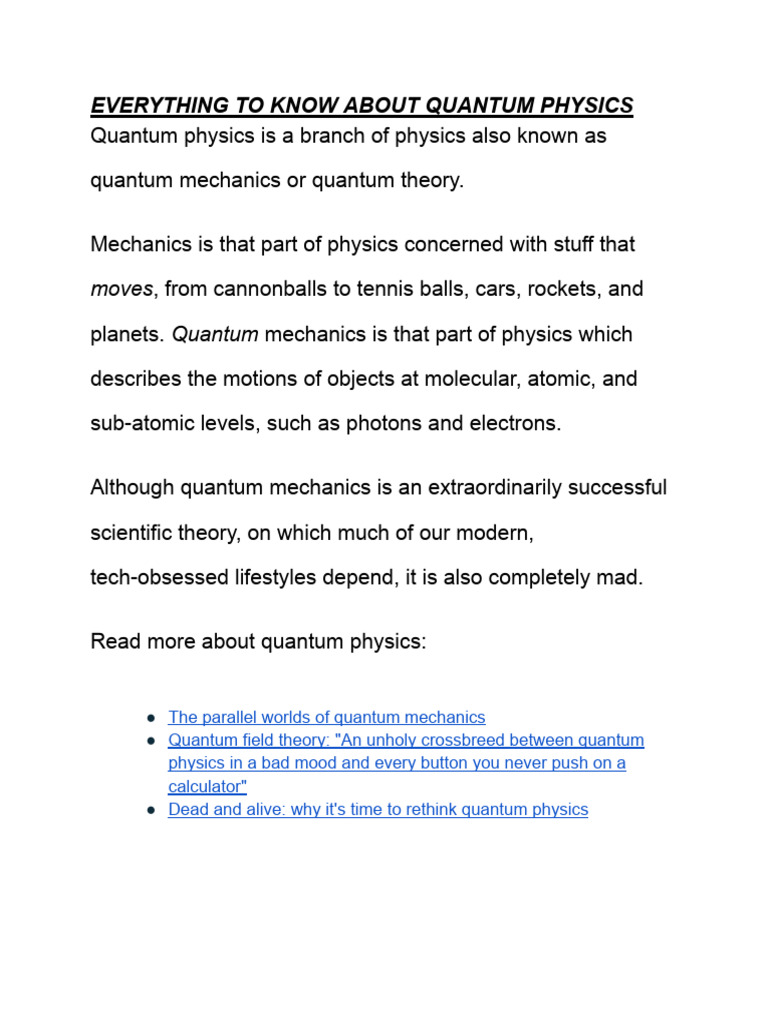 Understanding Quantum Physics Basics | PDF | Quantum Mechanics | Wave Function