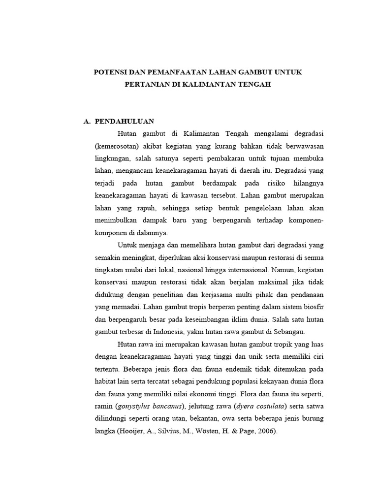 Pemanfaatan Lahan Gambut untuk Pertanian | PDF | Griya & Taman ...