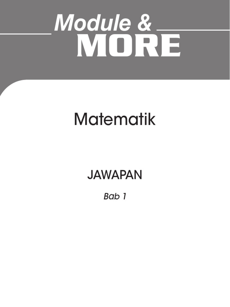 Jawapan f4 Module&More | PDF
