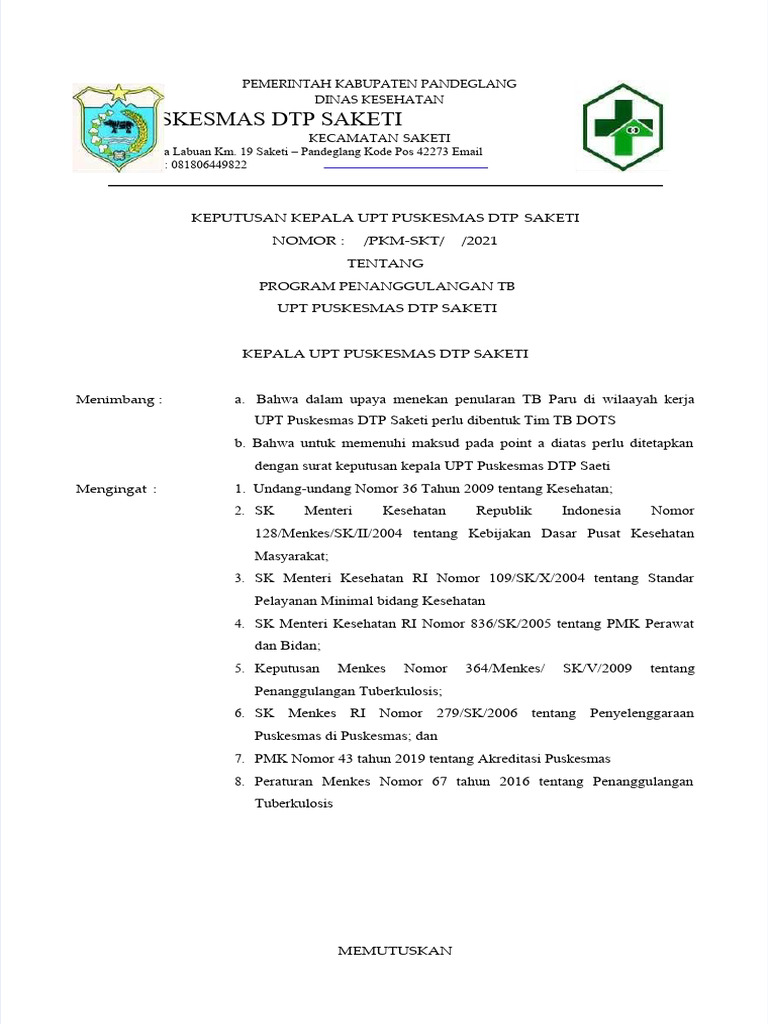PDF SK Program Penanggulangan TB | PDF