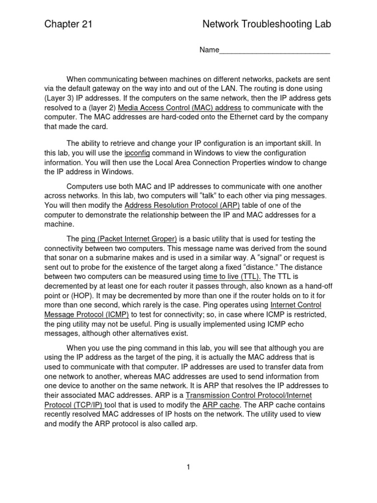 Chapter 13 Lab Troubleshooting and Support | PDF | Ip Address ...