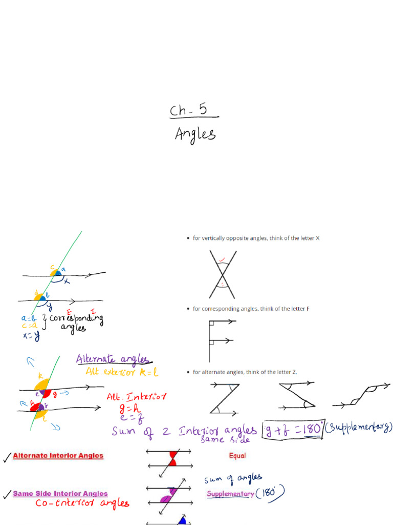 ClassNOtes-Ch 5 &6 - Angles & Traingles | PDF