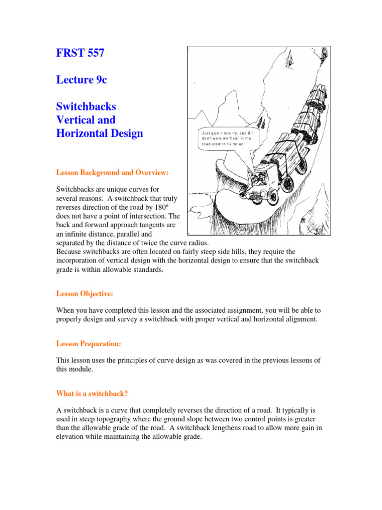 Switchback Design | PDF | Slope | Tangent