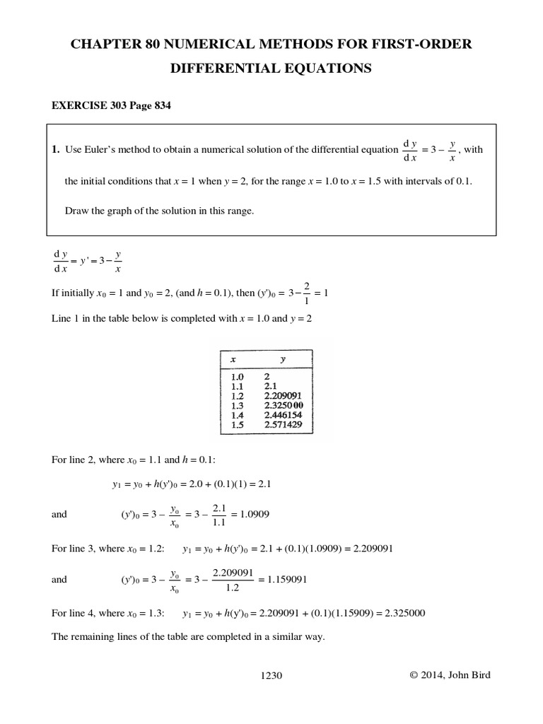 Euler | PDF | Numerical Analysis | Computational Science