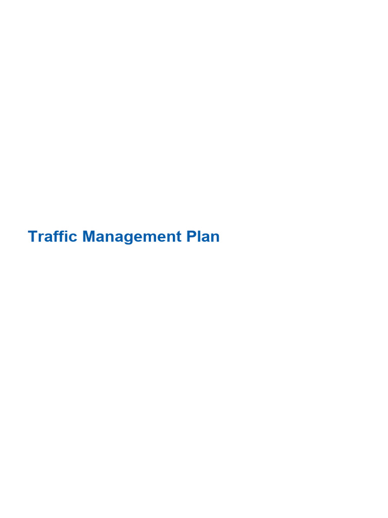 Traffic Management Plan | PDF | Road | Traffic