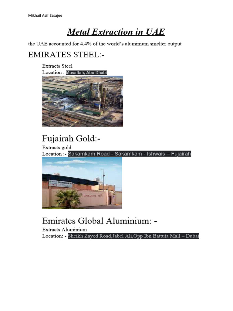 Metal Extraction In Uae Pdf