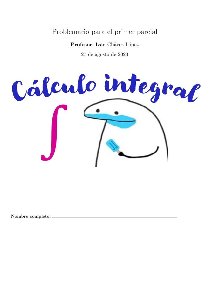 Problemario de Integrales y Sustitución | PDF | Integral | Álgebra lineal