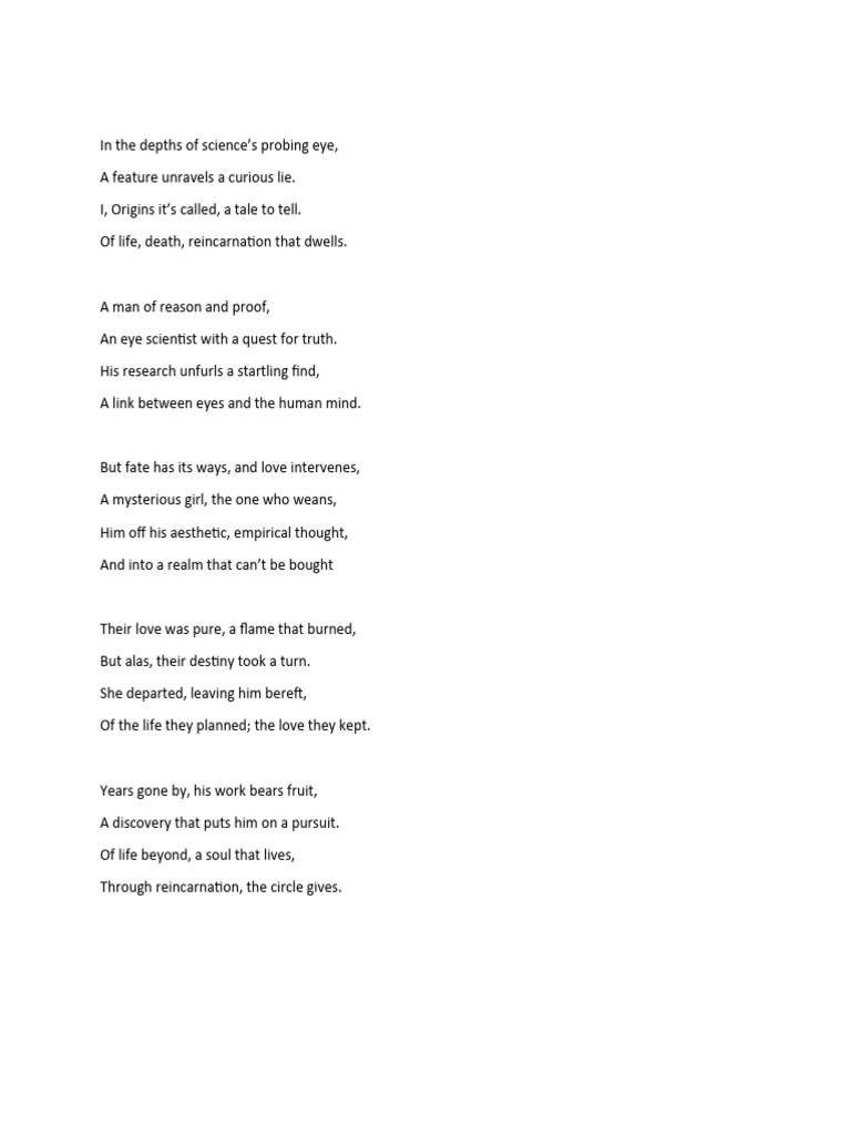 I, Origins Poem | PDF