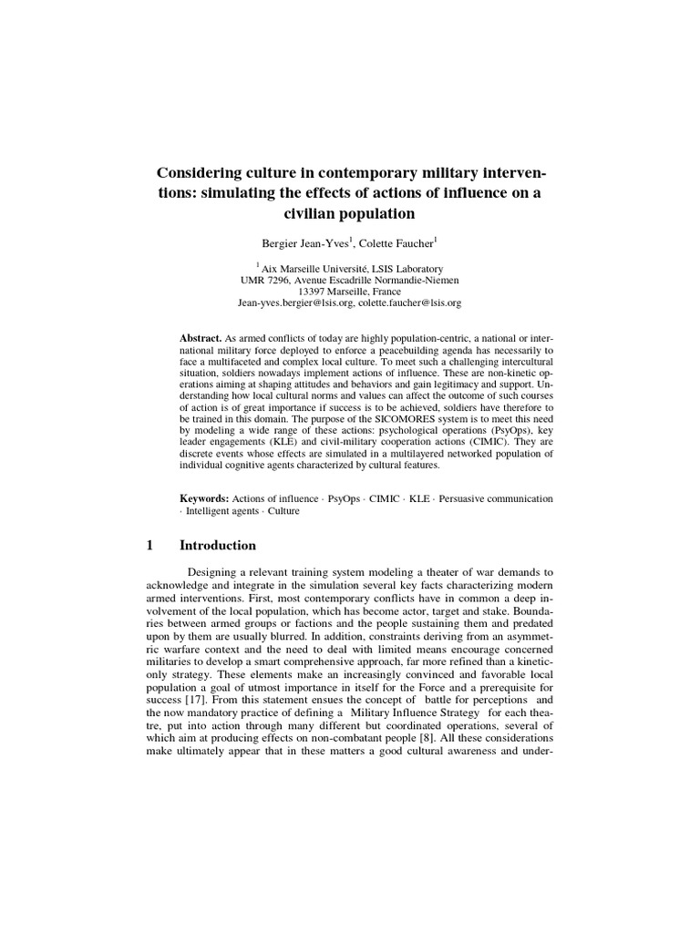 Military Influence in Cultural Contexts | PDF | Attitude (Psychology ...