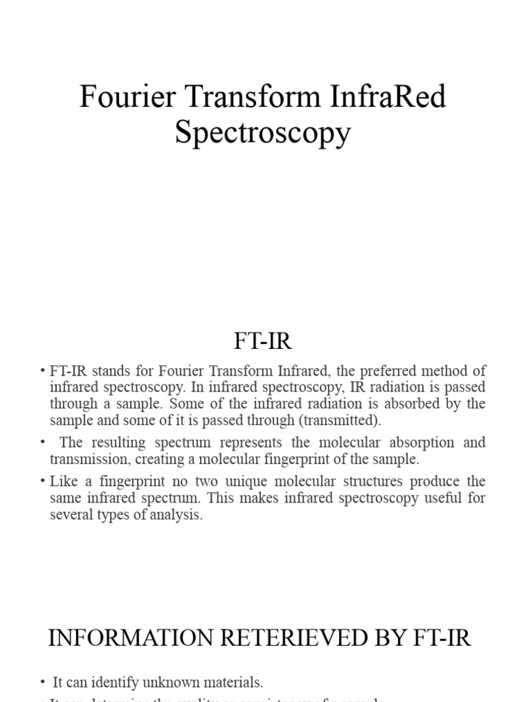 Fourier Transform Infrared Spectroscopy 1 Pdf Atomic Force Microscopy Infrared Spectroscopy