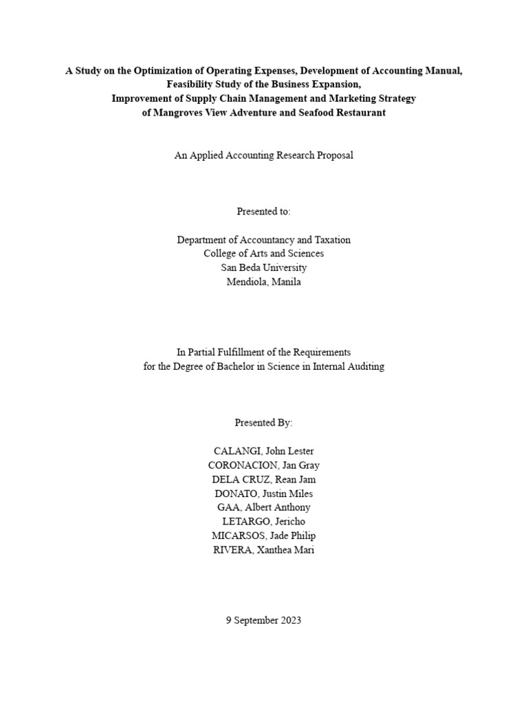 Research Proposal Group 1 Aia4 | PDF | Supply Chain | Supply Chain Management