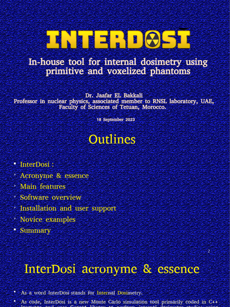 InterDosi: In-House Tool For Internal Dosimetry Using Primitive and Voxelized Phantoms | PDF | 3 ...