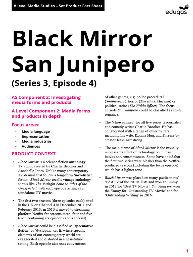 Black Mirror Jan Junipero Factsheet | PDF