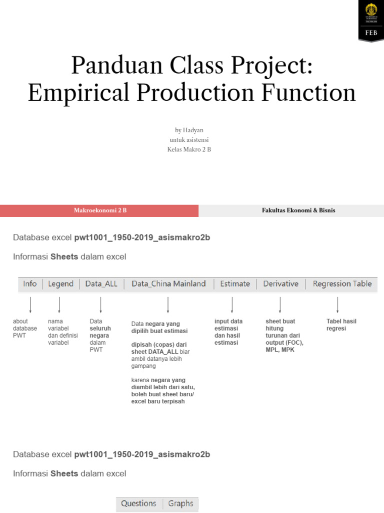 Panduan Class Project - Empirical Production Function | PDF
