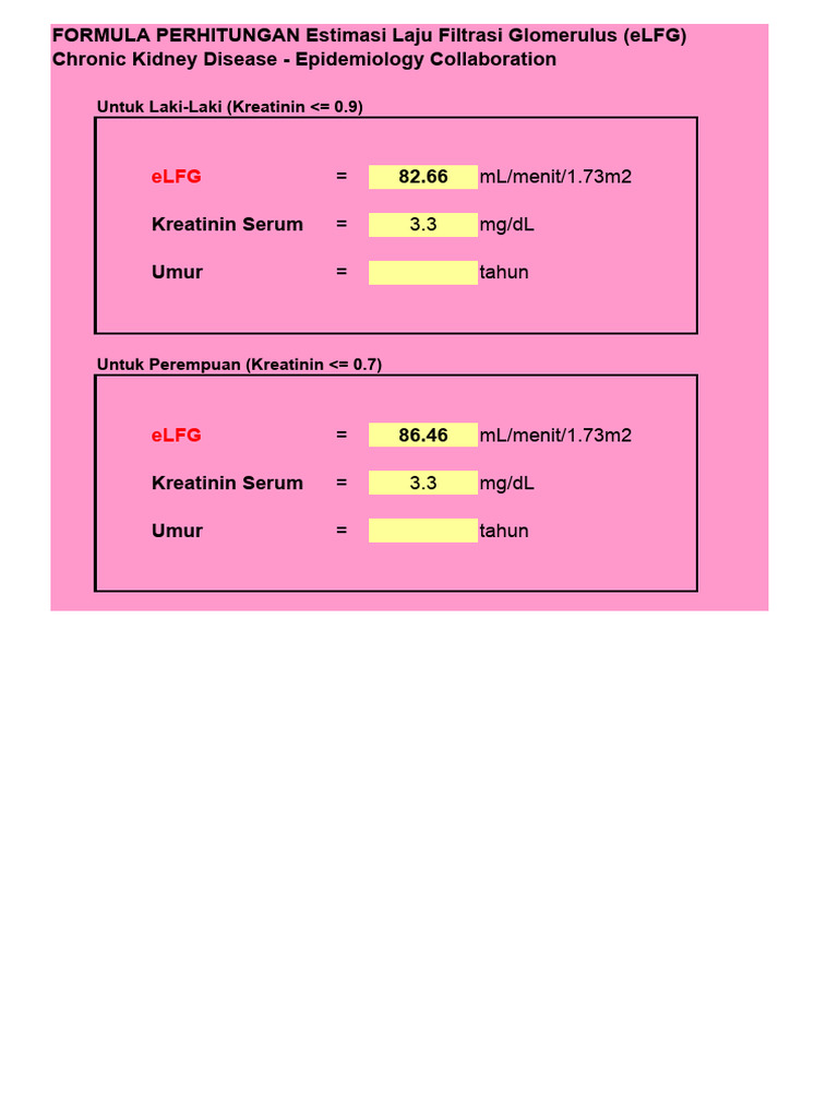 Formula Perhitungan EGFR | PDF