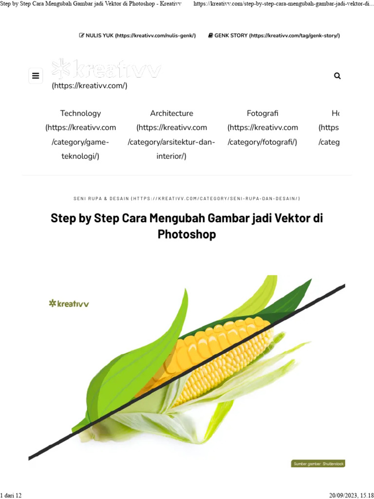 Step by Step Cara Mengubah Gambar Jadi Vektor Di Photoshop - Kreativv | PDF
