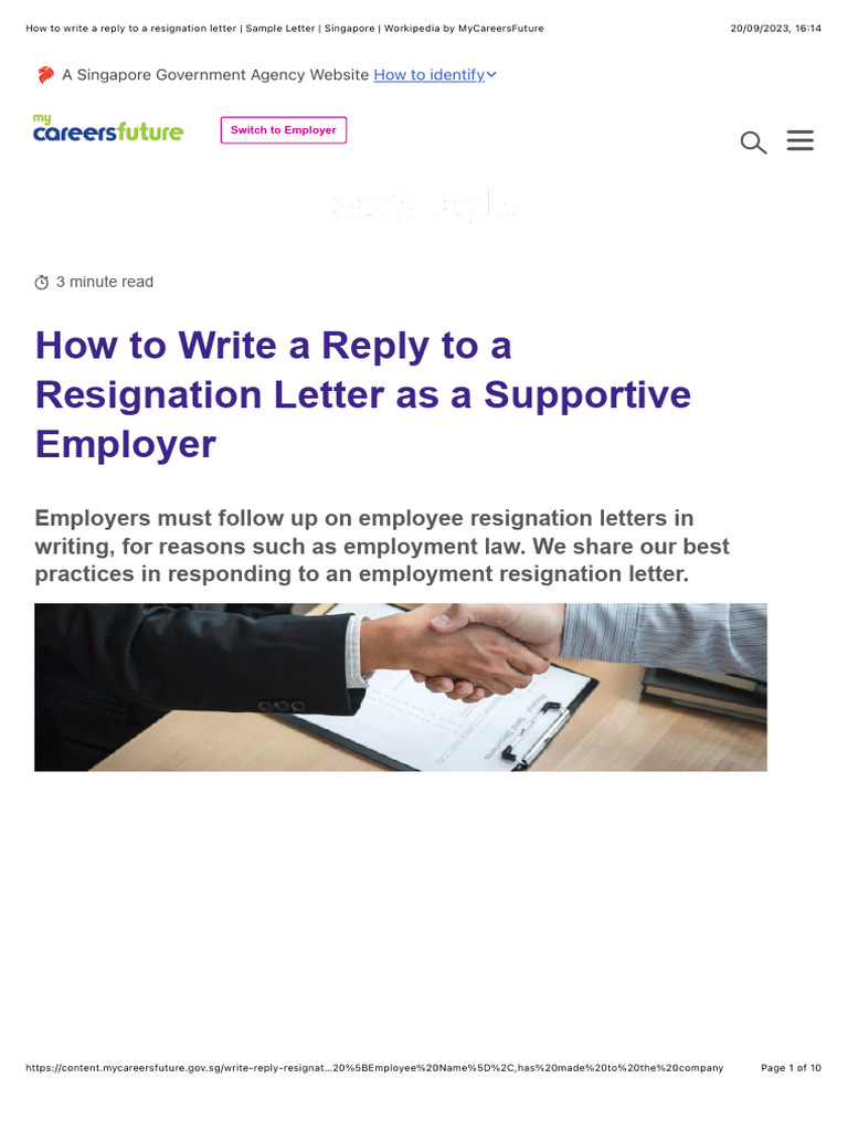 How To Write A Reply To A Resignation Letter - Sample Letter ...