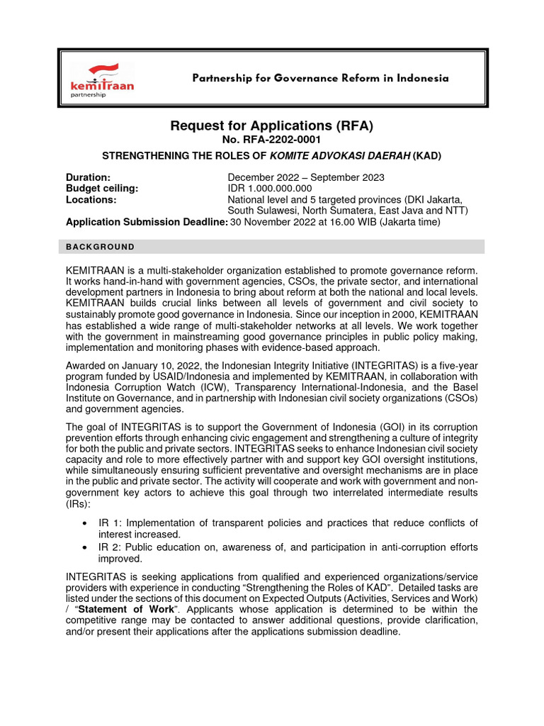 RFA Strengthening The Roles of KAD | PDF | Employment | Governance