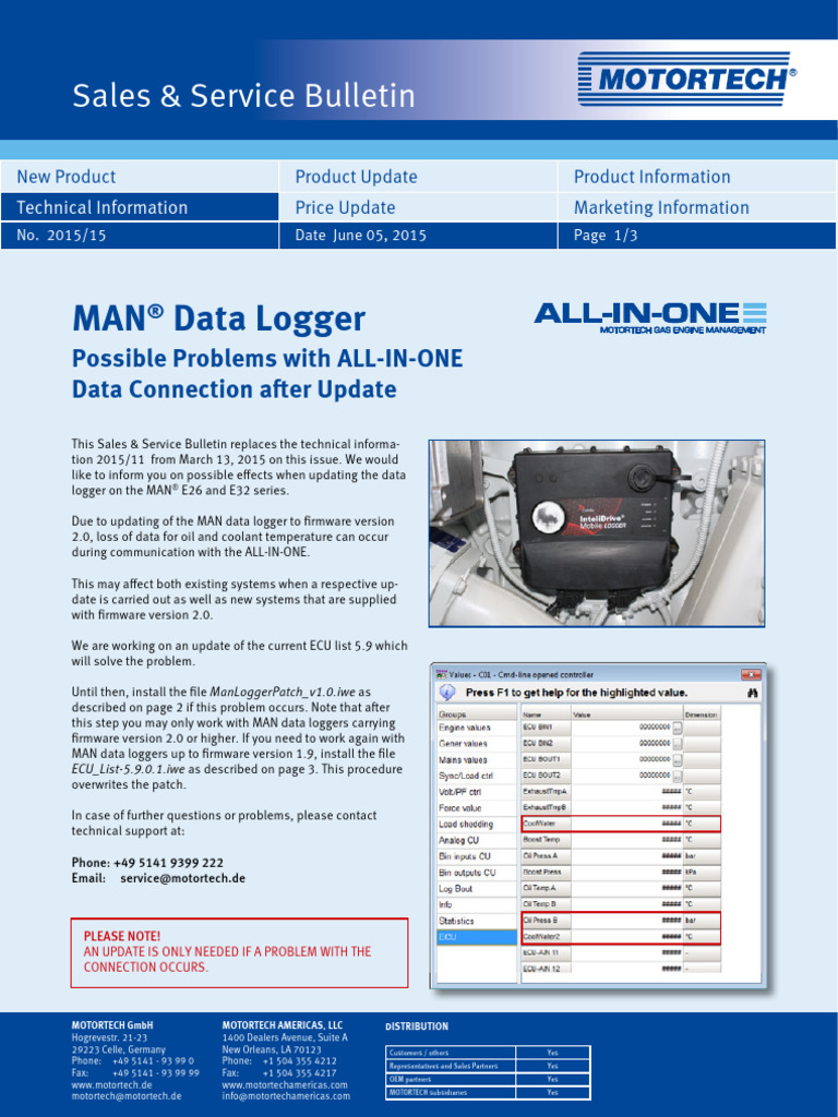 MOTORTECH Bulletin 2015 15 TecI MAN Data Logger EN | PDF | Computer Engineering | Computing