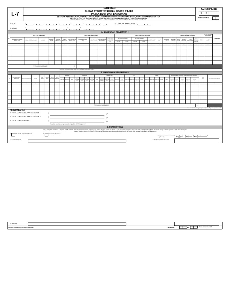 Formulir Lampiran SPOP L-7 | PDF