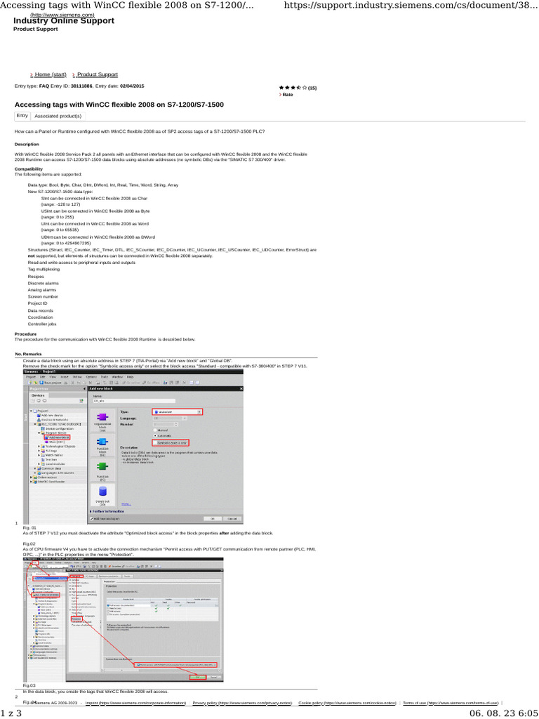 Accessing Tags With WinCC Flexible 2008 On S7-1200 - S7-1500 - ID 38111886 - Industry Support ...