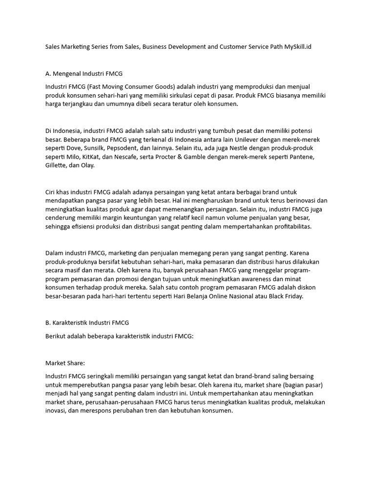 Materi FMCG Introduction | PDF