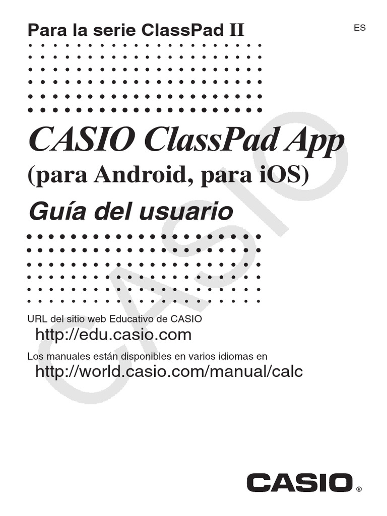 CASIO CLASSPAD II FX CP400 Gu°a Del Usuario | PDF | Aplicación movil | Ios