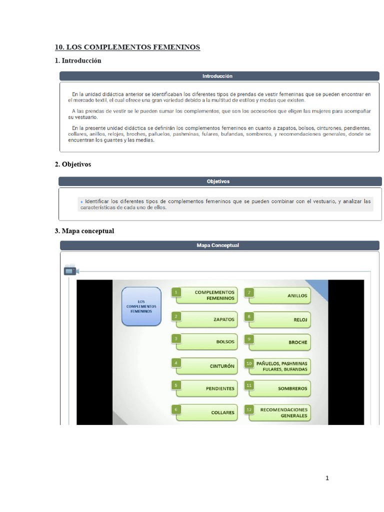 Tema 10 - Los Complementos Femeninos | PDF