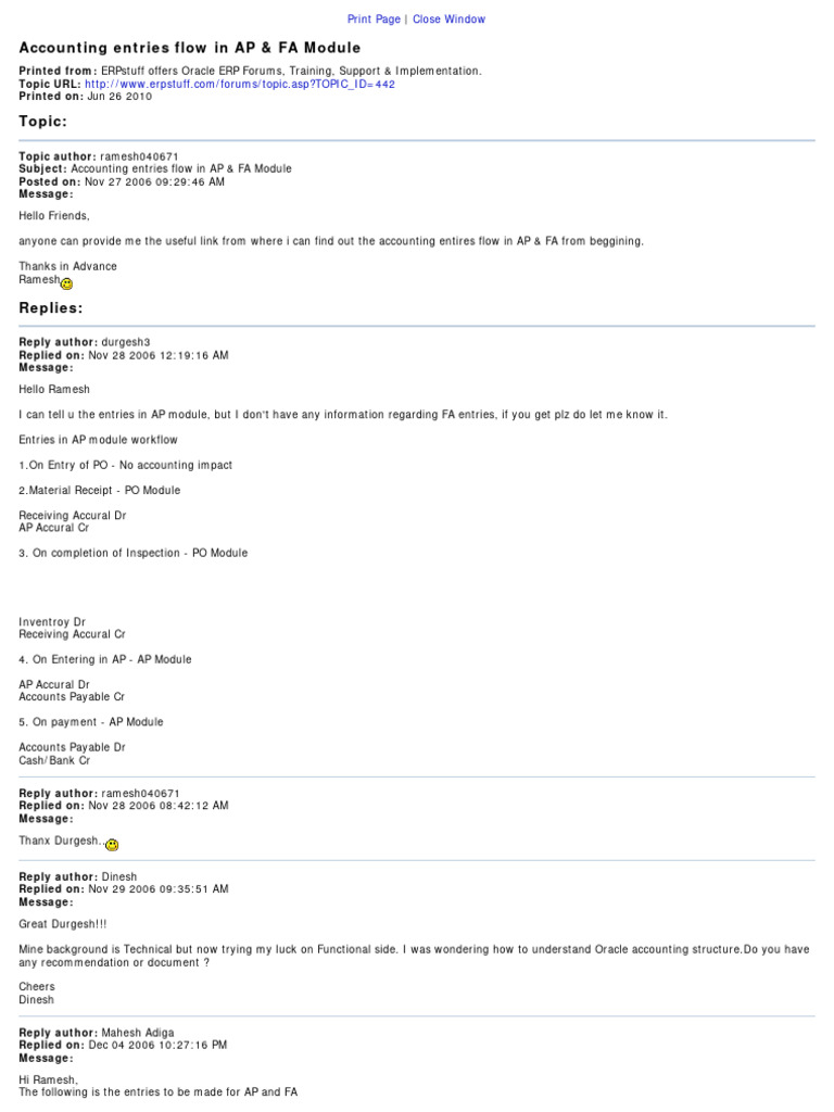 AP Module Accounting Entries Explained | PDF | Accounts Payable | Accrual