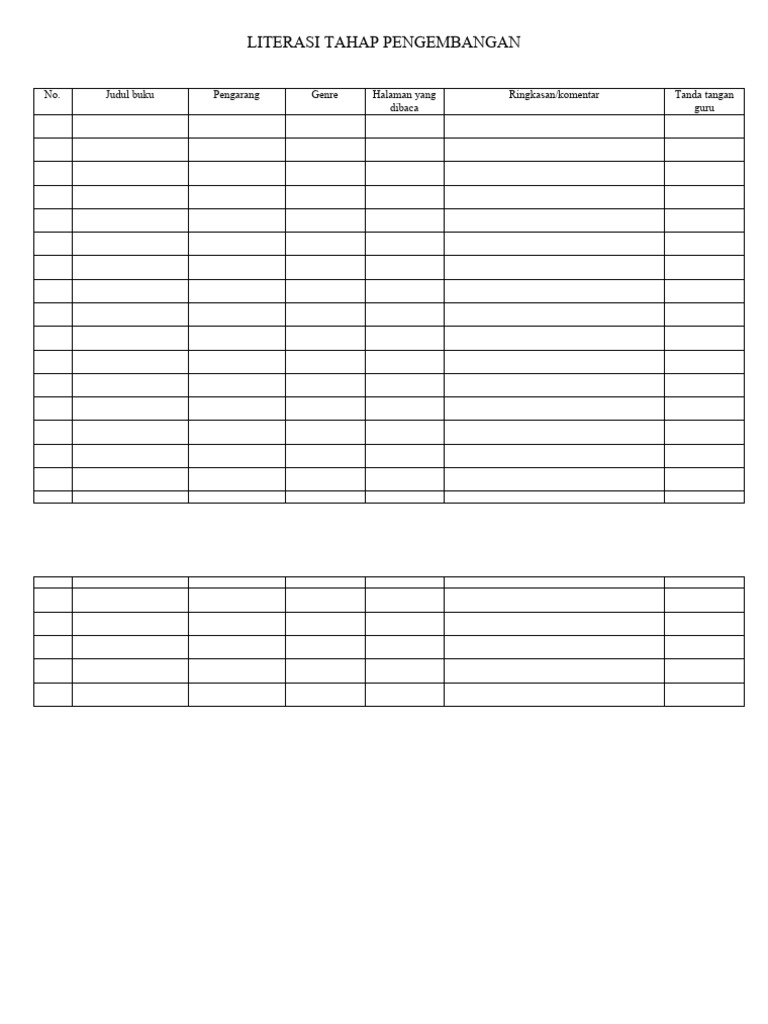 Tabel Literasi | PDF